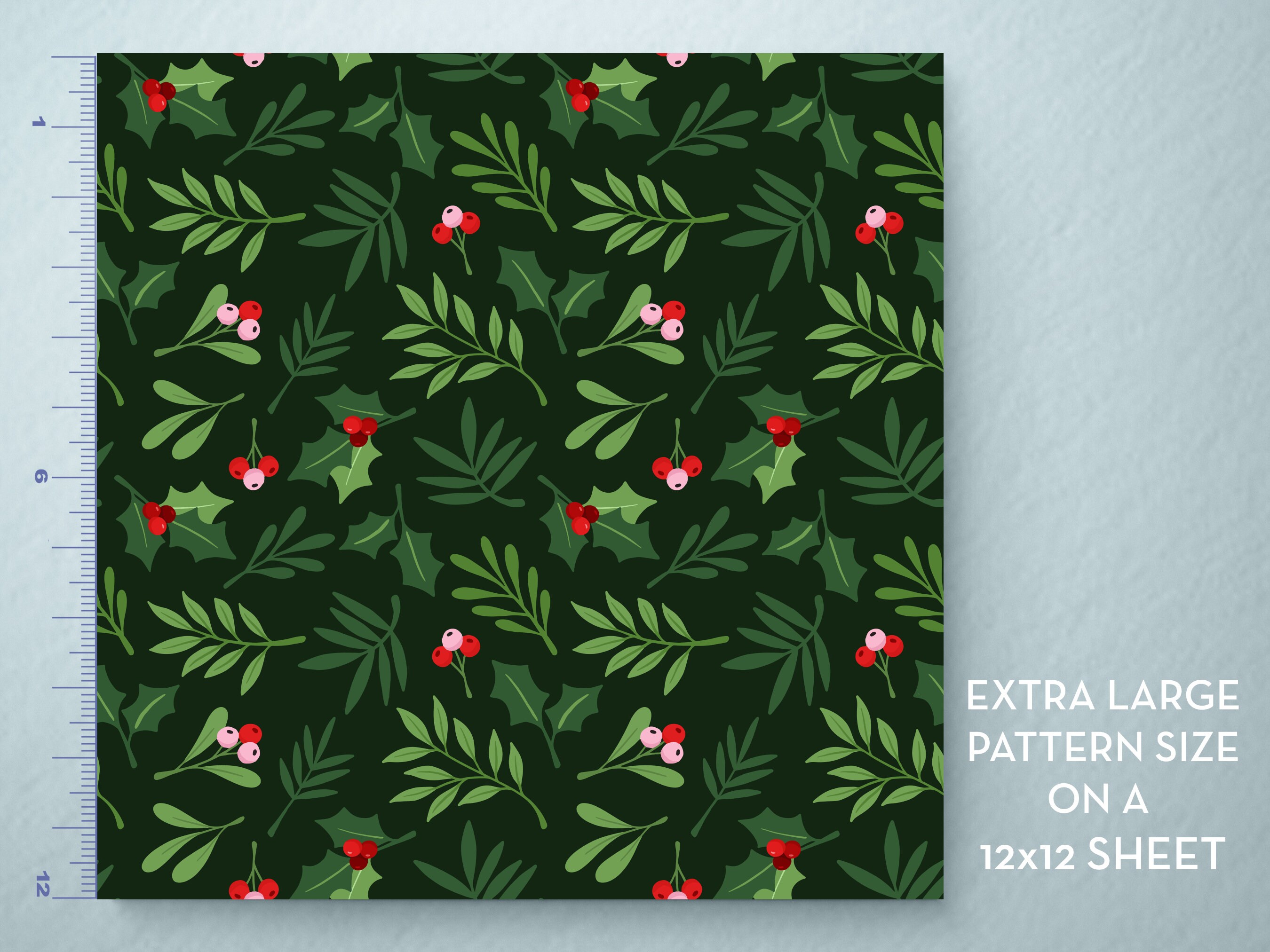 Christmas Holly Vinyl, HTV, Indoor Vinyl, Printed Vinyl, Patterned ...