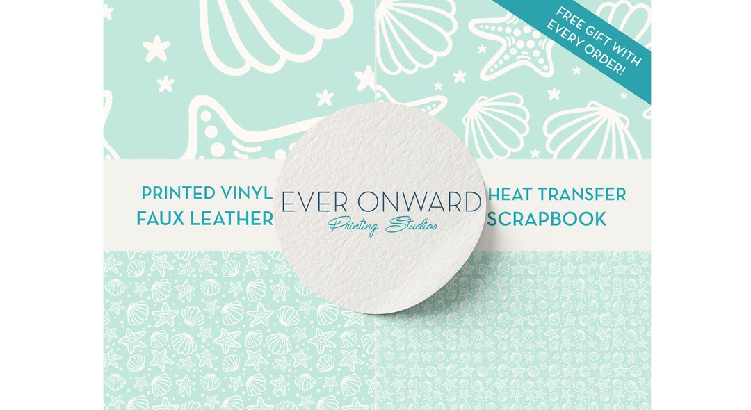 Seashells Vinyl, HTV, Indoor Vinyl, Printed Vinyl, Patterned Vinyl ...