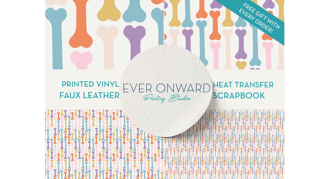 Pastel Dog Bones Vinyl, HTV, Indoor Vinyl, Printed Vinyl, Patterned ...