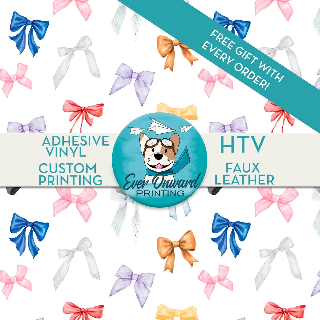 Cute Bows Vinyl, HTV, Indoor Vinyl, Printed Vinyl, Patterned Vinyl ...