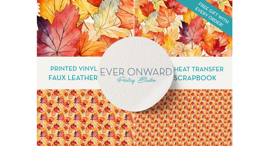 Fall Leaves Vinyl, HTV, Indoor Vinyl, Printed Vinyl, Patterned Vinyl ...