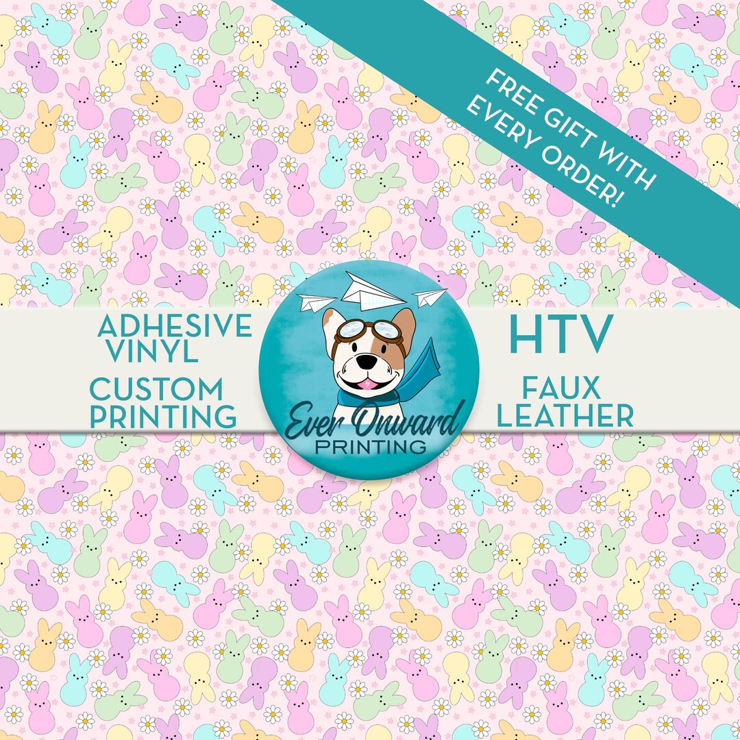Pastel Easter Bunny Vinyl, HTV, Indoor Vinyl, Printed Vinyl, Patterned ...