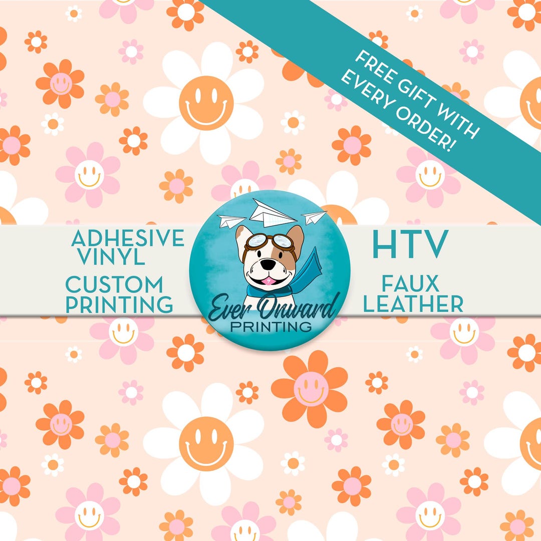 Groovy 70's Flower Vinyl, HTV, Indoor Vinyl, Printed Vinyl, Patterned ...