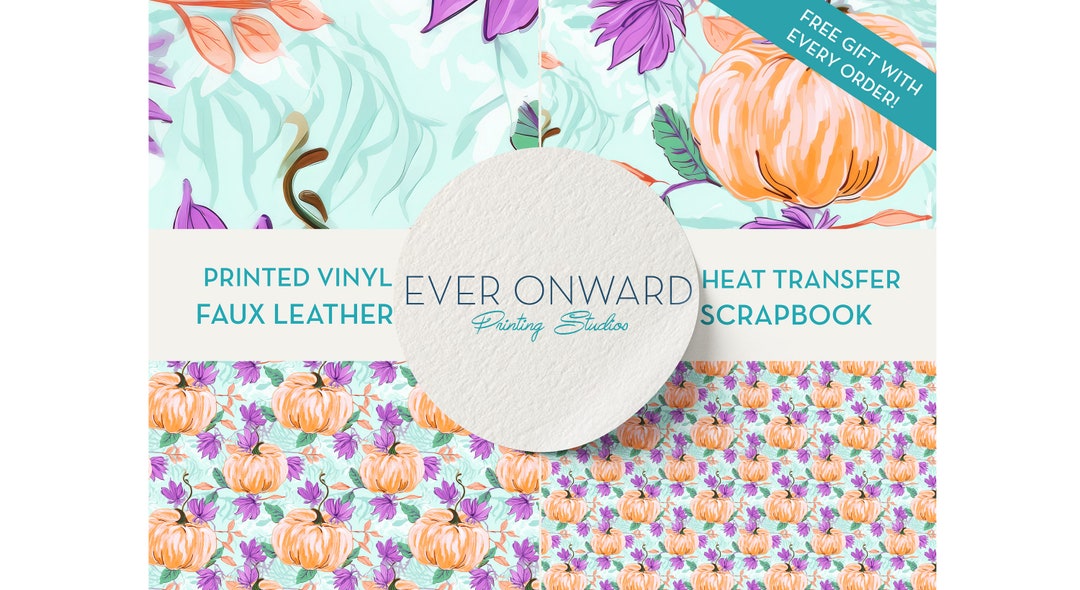 Fall Pumpkins Vinyl, HTV, Indoor Vinyl, Printed Vinyl, Patterned Vinyl ...
