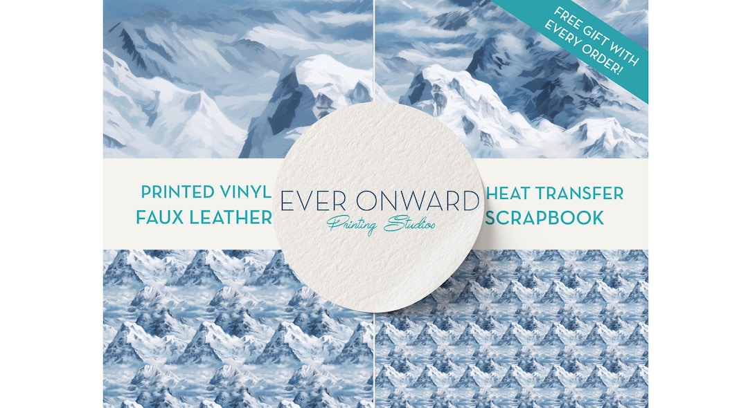 Snowy Mountains Vinyl, HTV, Indoor Vinyl, Printed Vinyl, Patterned ...