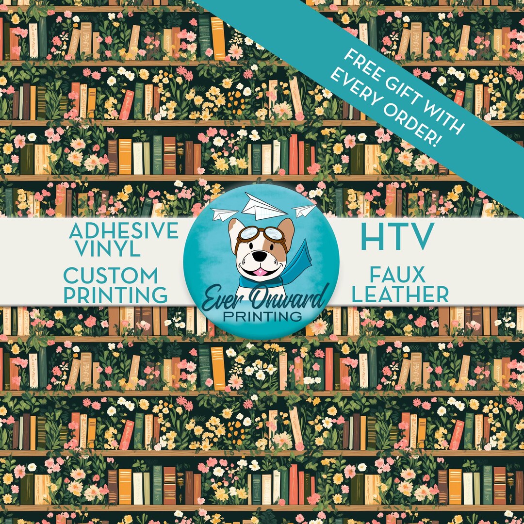 Fall Floral Bookshelf Vinyl, HTV, Indoor Vinyl, Printed Vinyl ...