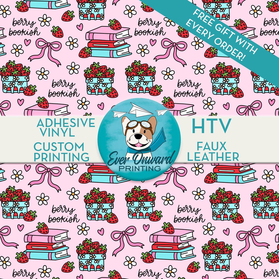 Strawberry Books Vinyl, HTV, Indoor Vinyl, Printed Vinyl, Patterned ...