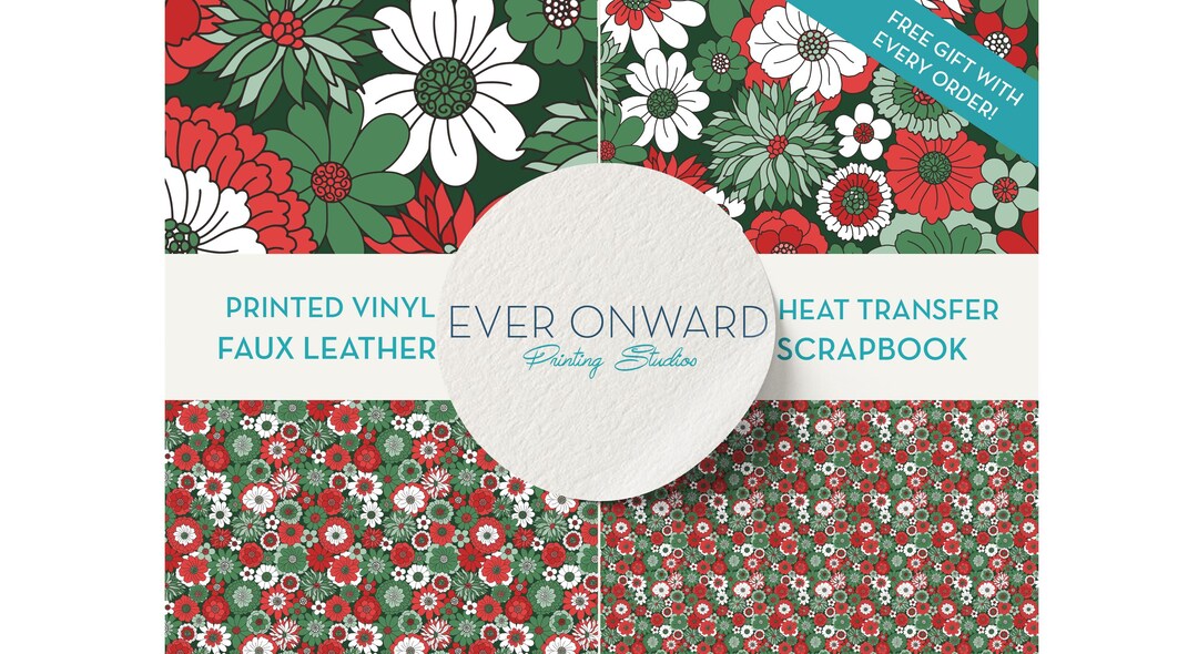 Holiday Bloom Vinyl, HTV, Indoor Vinyl, Printed Vinyl, Patterned Vinyl ...
