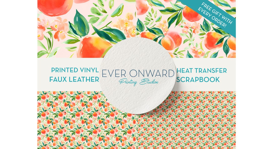 Pastel Peach Vinyl, HTV, Indoor Vinyl, Printed Vinyl, Patterned Vinyl ...