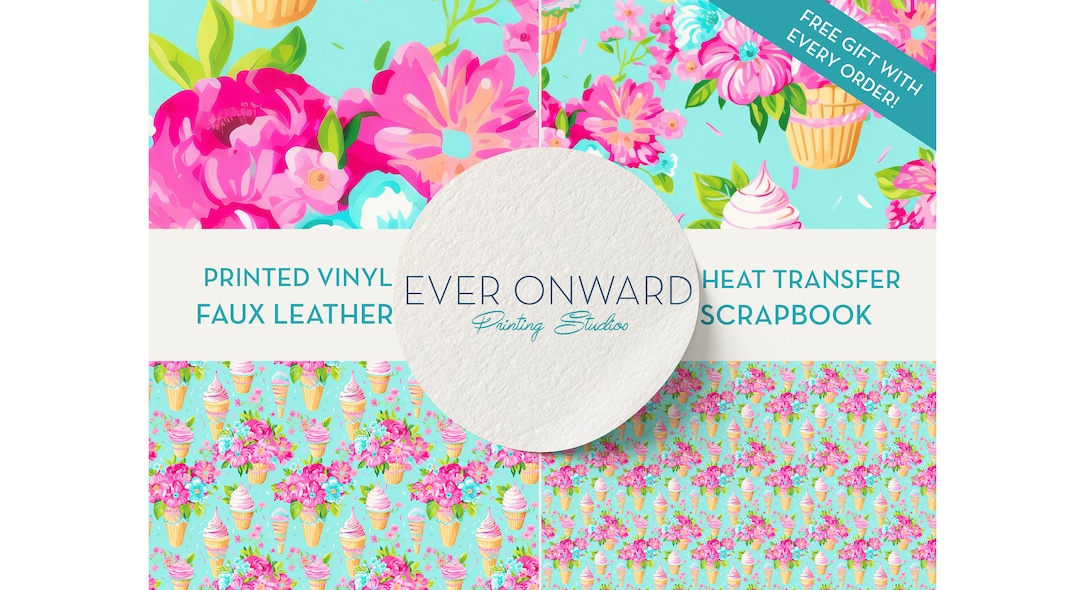Birthday Ice Cream Vinyl, HTV, Indoor Vinyl, Printed Vinyl, Patterned ...