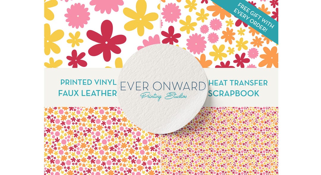 Ditsy Flowers Vinyl, HTV, Indoor Vinyl, Printed Vinyl, Patterned Vinyl ...