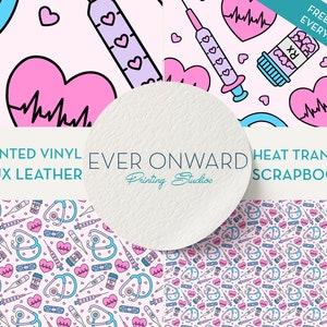 Pink Hospital Nurse Vinyl, HTV, Indoor Vinyl, Printed Vinyl, Patterned ...