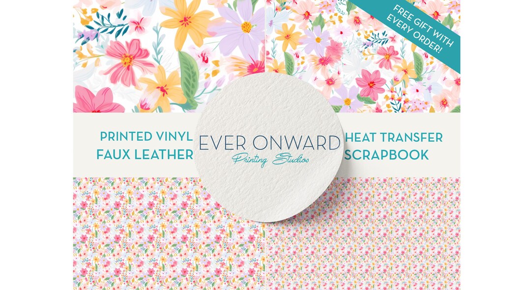 Pink Flowers Vinyl, HTV, Indoor Vinyl, Printed Vinyl, Patterned Vinyl ...