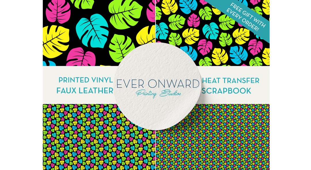 Tropical Leaves Vinyl, HTV, Indoor Vinyl, Printed Vinyl, Patterned ...