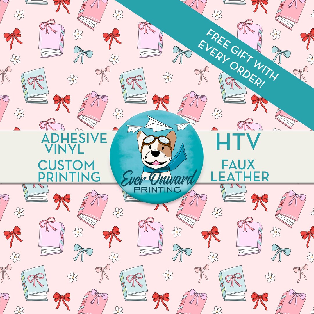 Pink Bow Book Lover Librarian Vinyl, HTV, Indoor Vinyl, Printed Vinyl ...