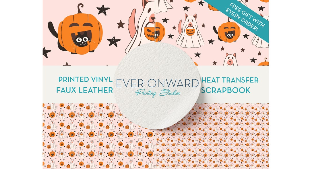 Ghosts & Pumpkins Vinyl, HTV, Indoor Vinyl, Printed Vinyl, Patterned ...