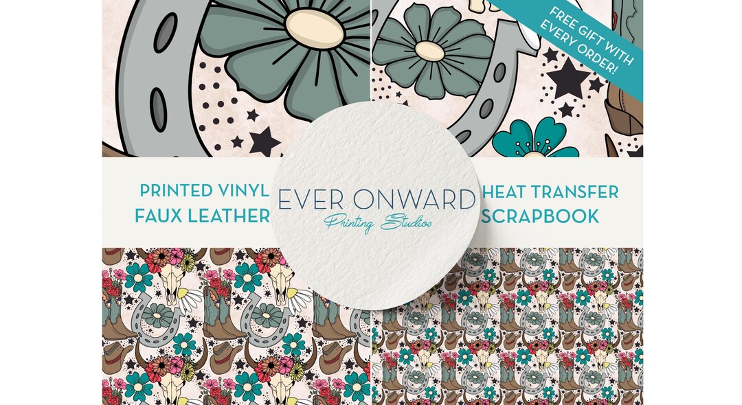 Floral Cow Skull Vinyl, HTV, Indoor Vinyl, Printed Vinyl, Patterned ...