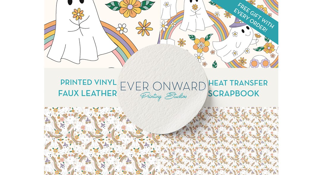 Boho Halloween Ghost Peace Vinyl, HTV, Indoor Vinyl, Printed Vinyl ...