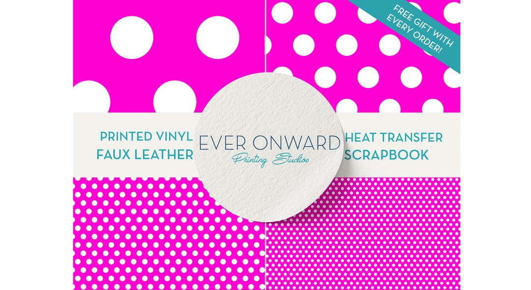 Bright Pink Polka Dot Vinyl, HTV, Indoor Vinyl, Printed Vinyl ...