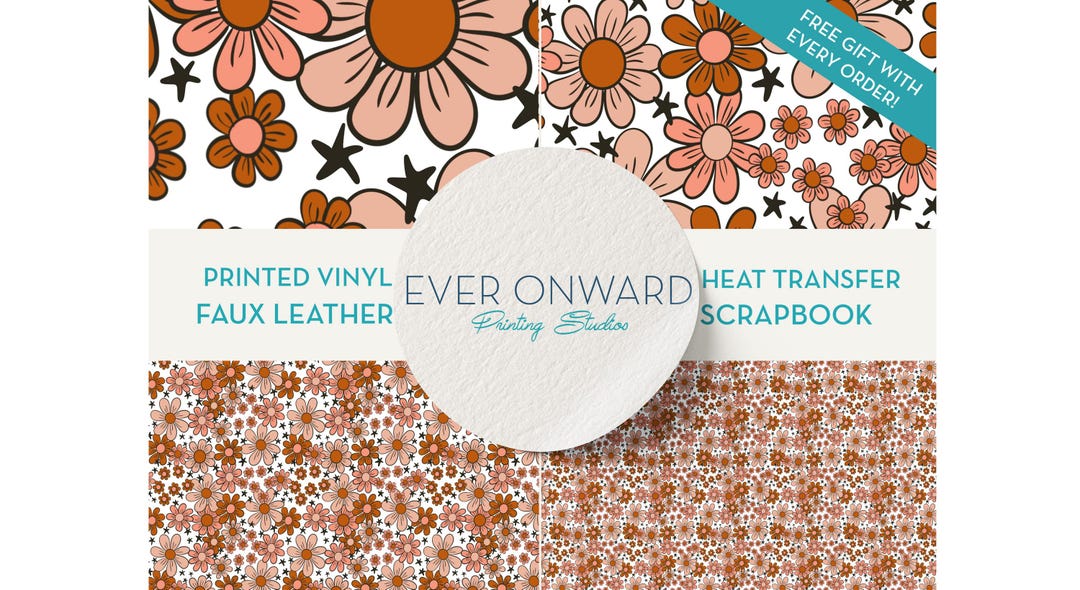 Fall Flowers Vinyl, HTV, Indoor Vinyl, Printed Vinyl, Patterned Vinyl ...