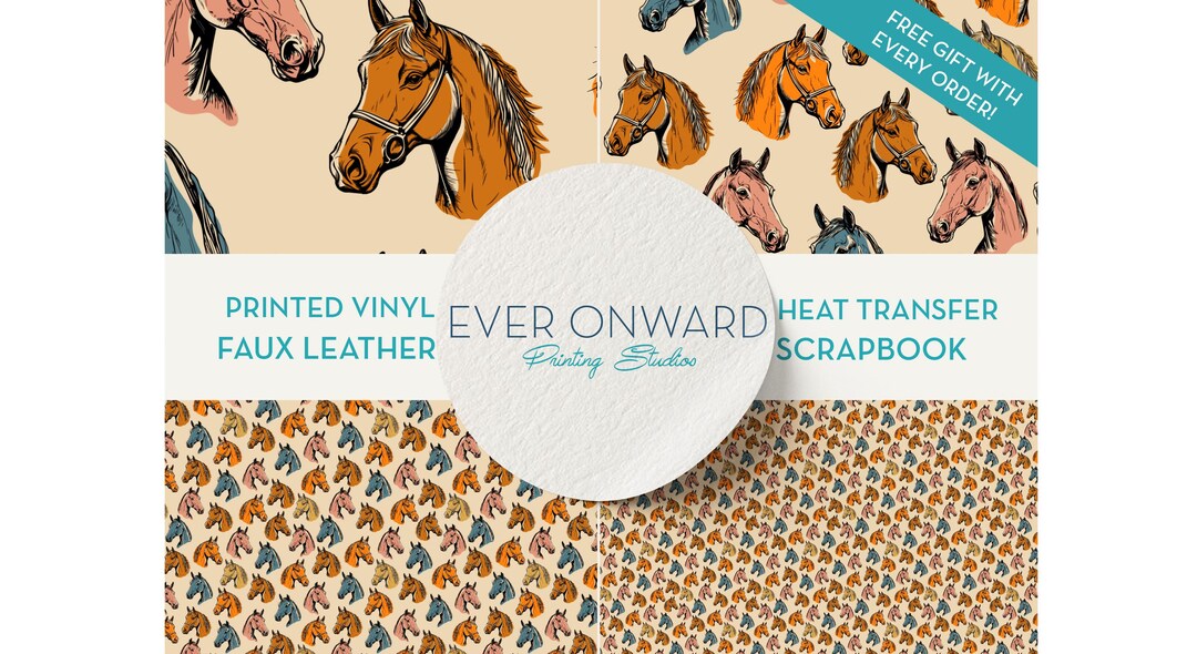 Horse Portraits Vinyl, HTV, Indoor Vinyl, Printed Vinyl, Patterned ...