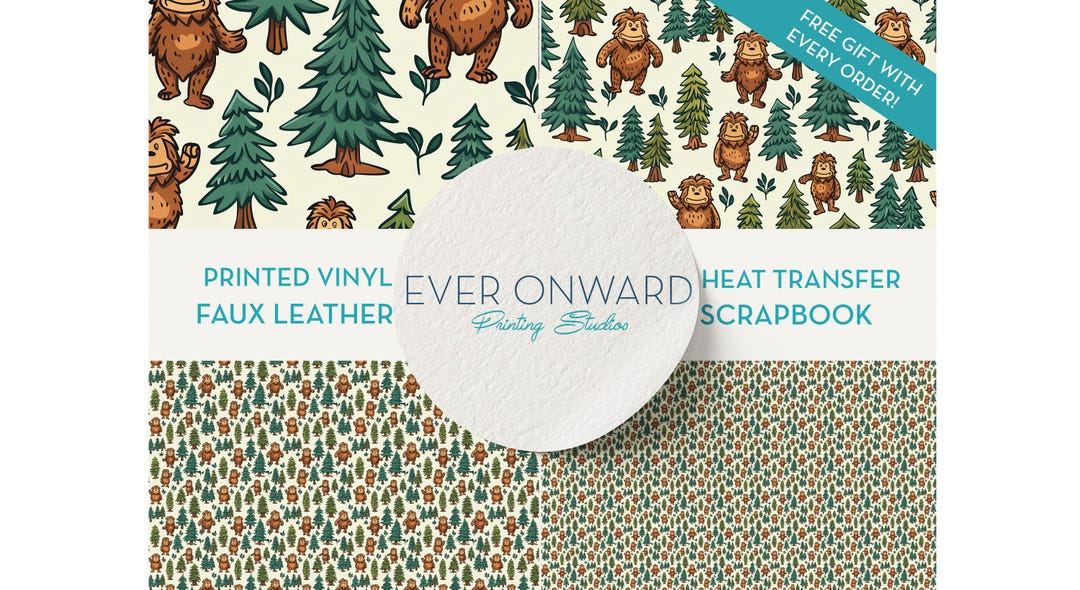 Friendly Sasquatch Vinyl, HTV, Indoor Vinyl, Printed Vinyl, Patterned ...