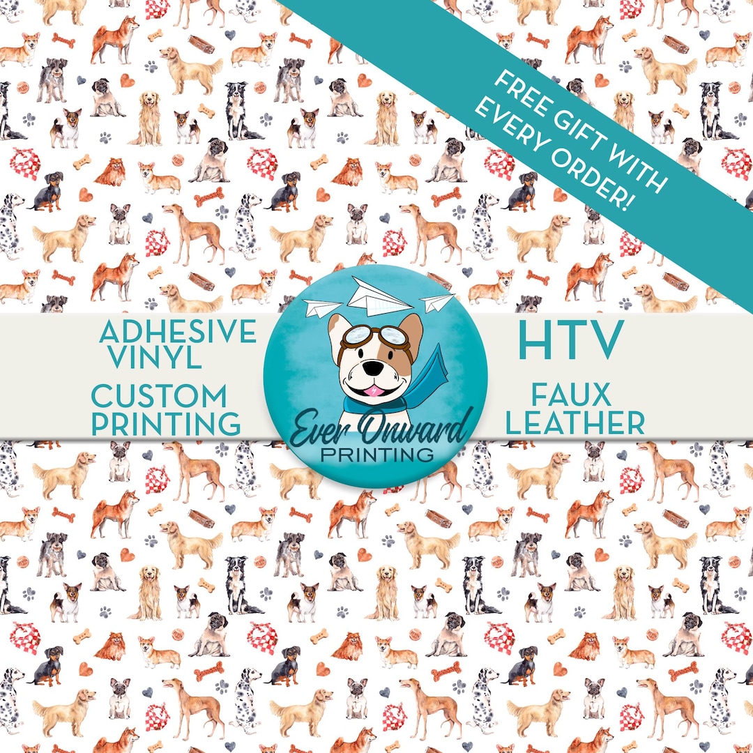 Watercolor Dogs Vinyl, HTV, Indoor Vinyl, Printed Vinyl, Patterned ...