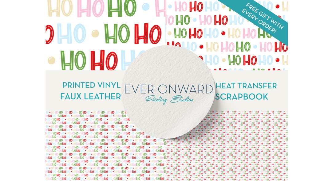 Christmas Ho Ho Ho Vinyl, HTV, Indoor Vinyl, Printed Vinyl, Patterned ...