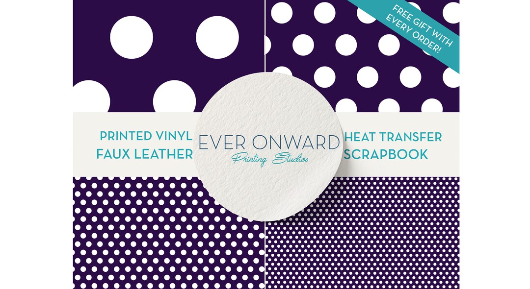 Purple Polka Dot Vinyl, HTV, Indoor Vinyl, Printed Vinyl, Patterned ...