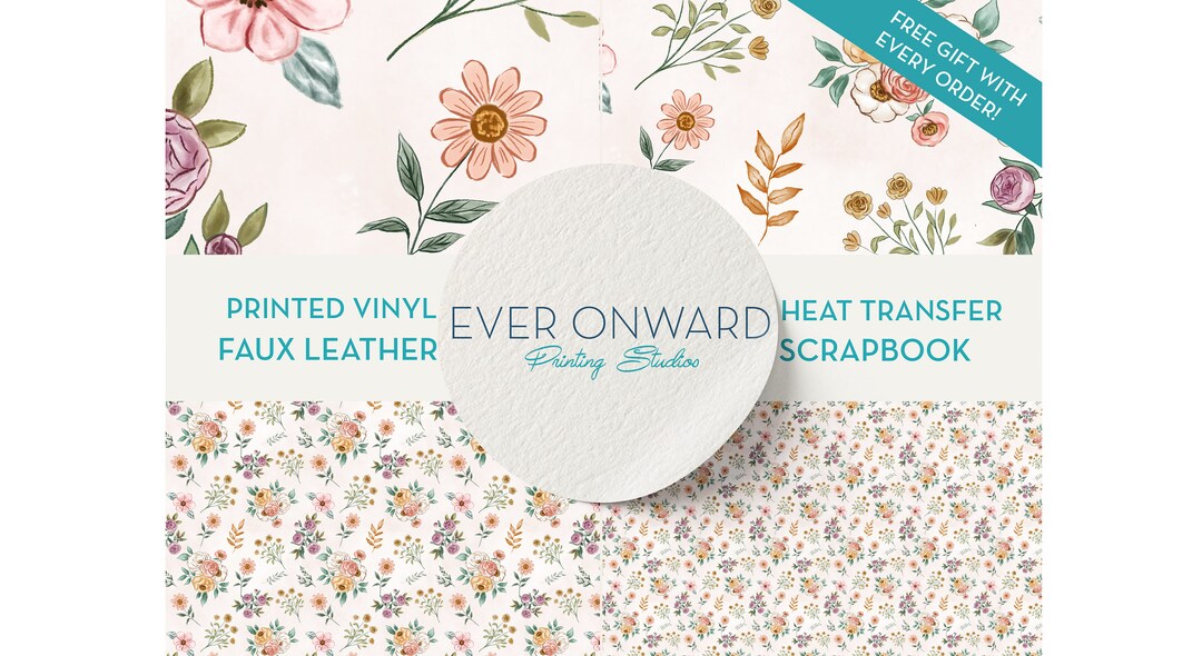 Cute Flowers Vinyl, HTV, Indoor Vinyl, Printed Vinyl, Patterned Vinyl ...