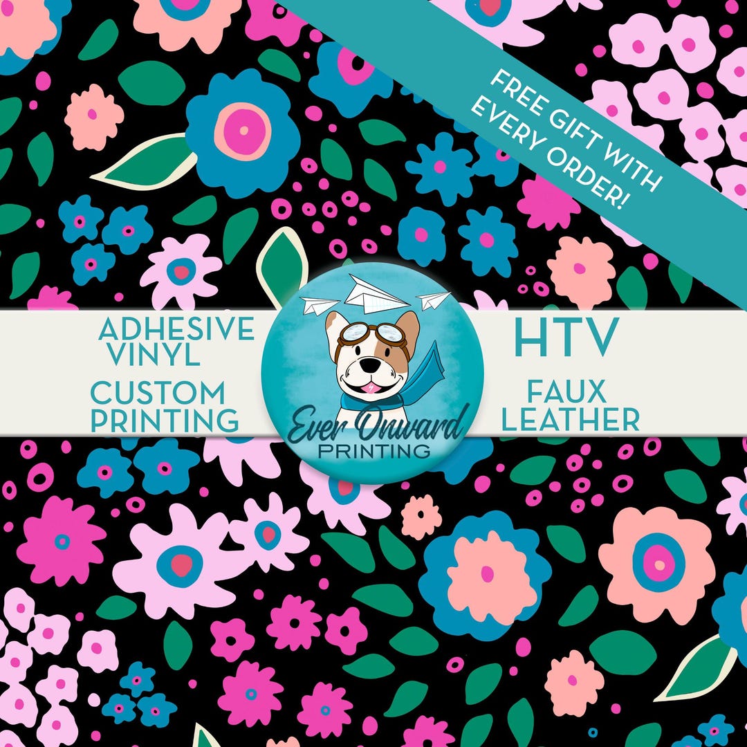 Bright Pink Flowers Vinyl, HTV, Indoor Vinyl, Printed Vinyl, Patterned ...