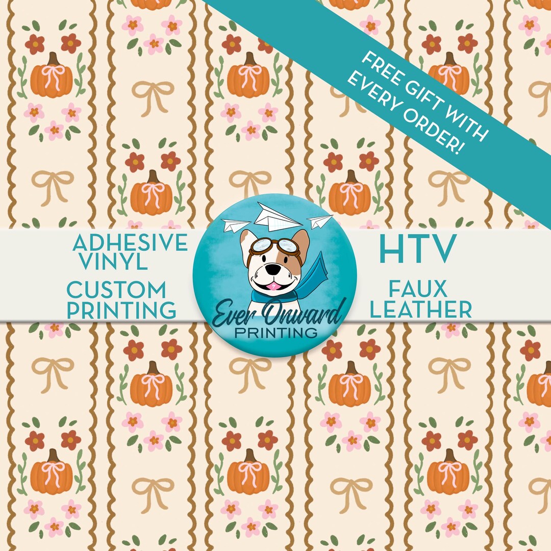 Pumpkin Bows Vinyl, HTV, Indoor Vinyl, Printed Vinyl, Patterned Vinyl ...