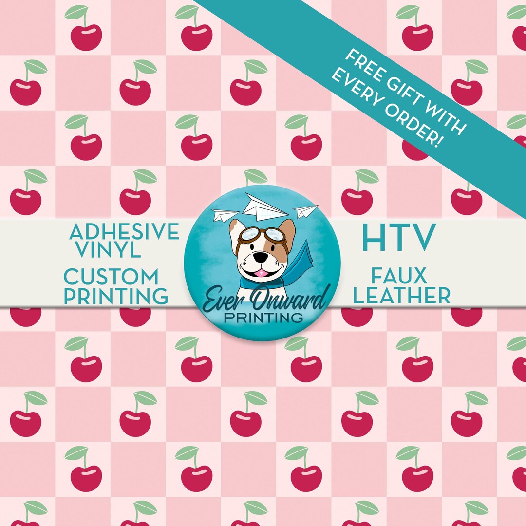 Pink Cherry Checkered Vinyl, HTV, Indoor Vinyl, Printed Vinyl ...