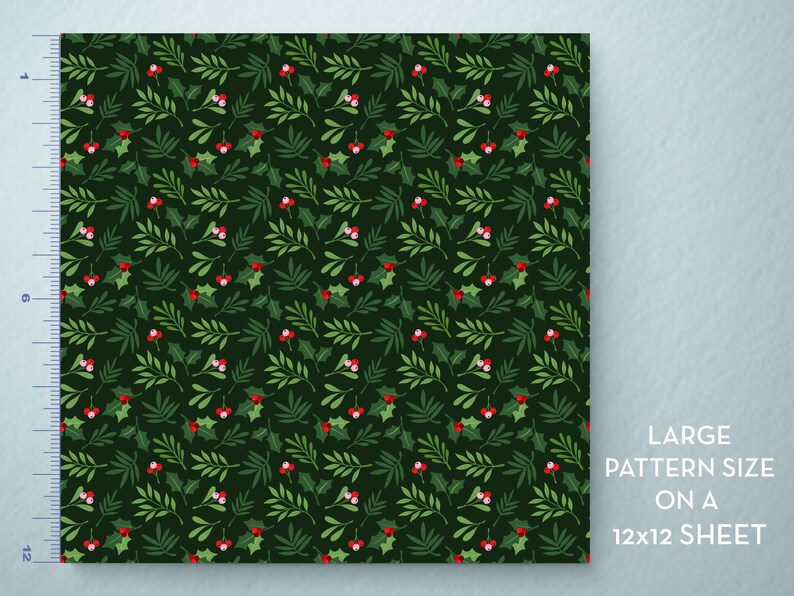 Christmas Holly Vinyl, HTV, Indoor Vinyl, Printed Vinyl, Patterned ...