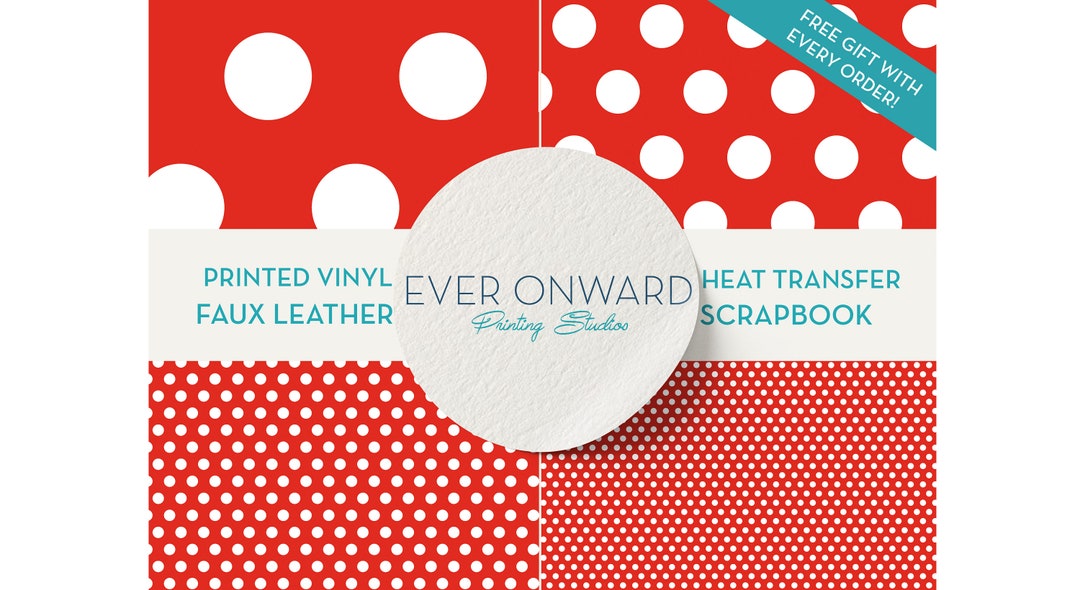 Red Polka Dot Vinyl, HTV, Indoor Vinyl, Printed Vinyl, Patterned Vinyl ...