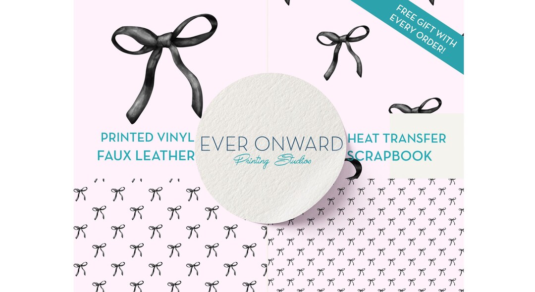 Pink and Black Bows, HTV, Indoor Vinyl, Printed Vinyl, Patterned Vinyl ...