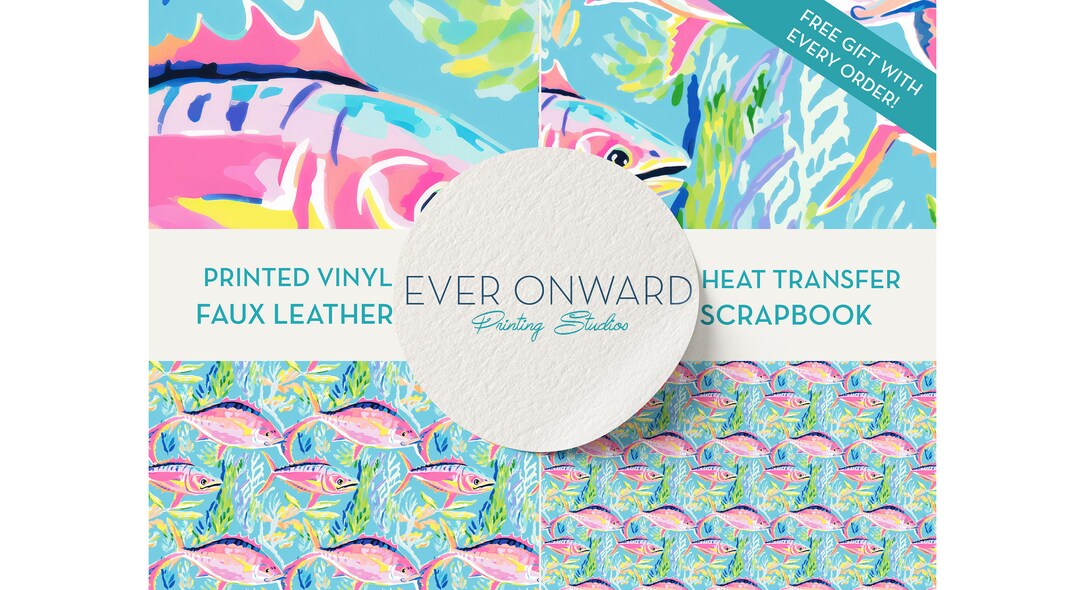 Pink Fish Vinyl, HTV, Indoor Vinyl, Printed Vinyl, Patterned Vinyl ...