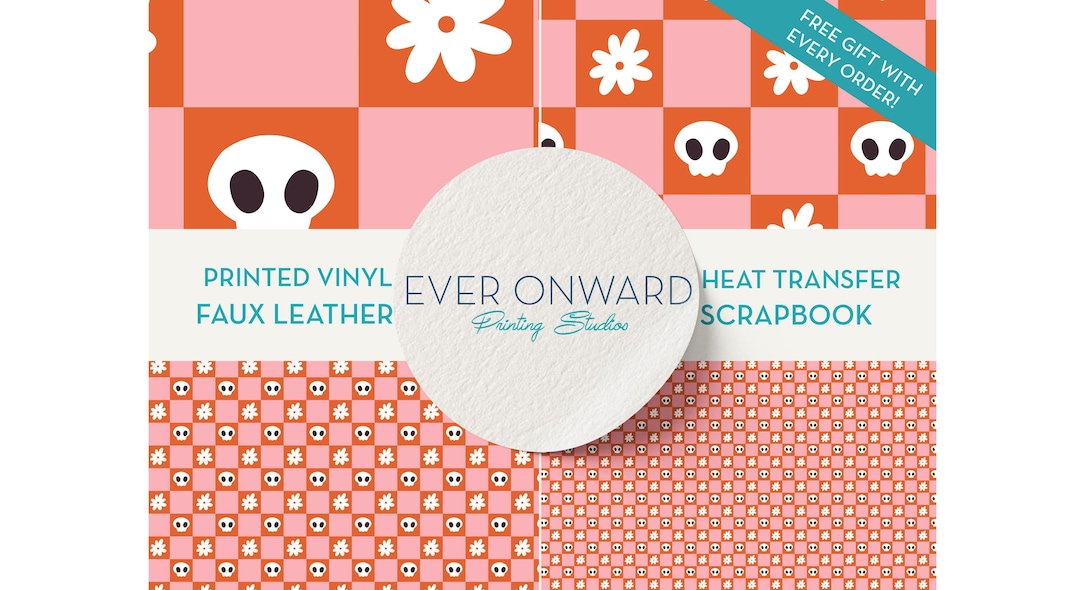 Halloween Checkered Skulls Vinyl, HTV, Indoor Vinyl, Printed Vinyl ...