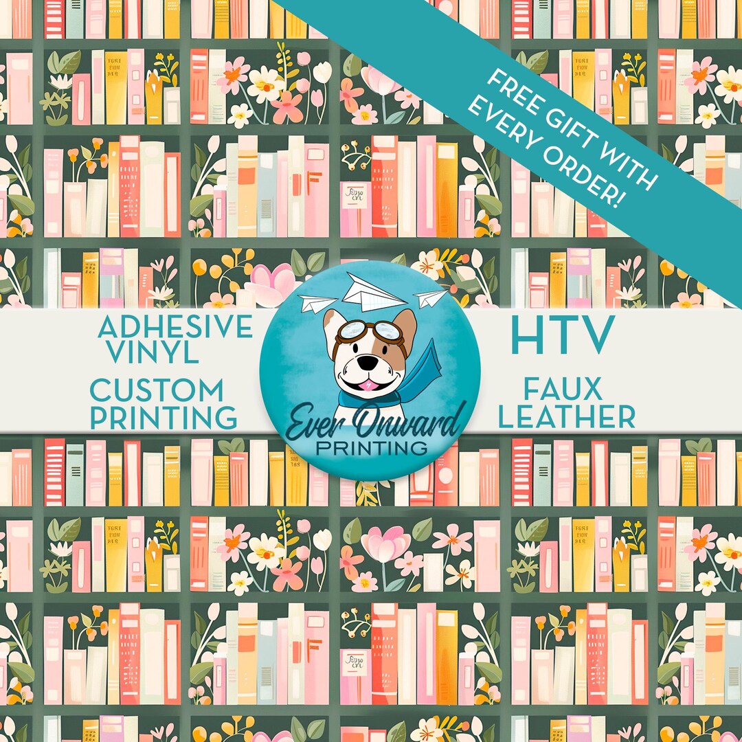 Colorful Bookshelf, Book Lover Vinyl, HTV, Indoor Vinyl, Printed Vinyl ...