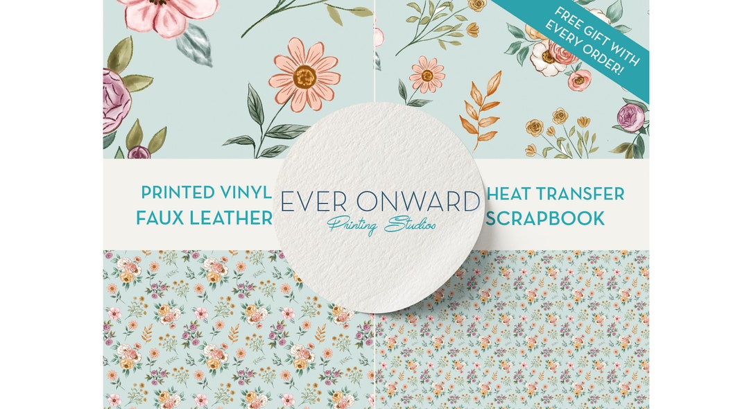Cute Flowers Vinyl, HTV, Indoor Vinyl, Printed Vinyl, Patterned Vinyl ...