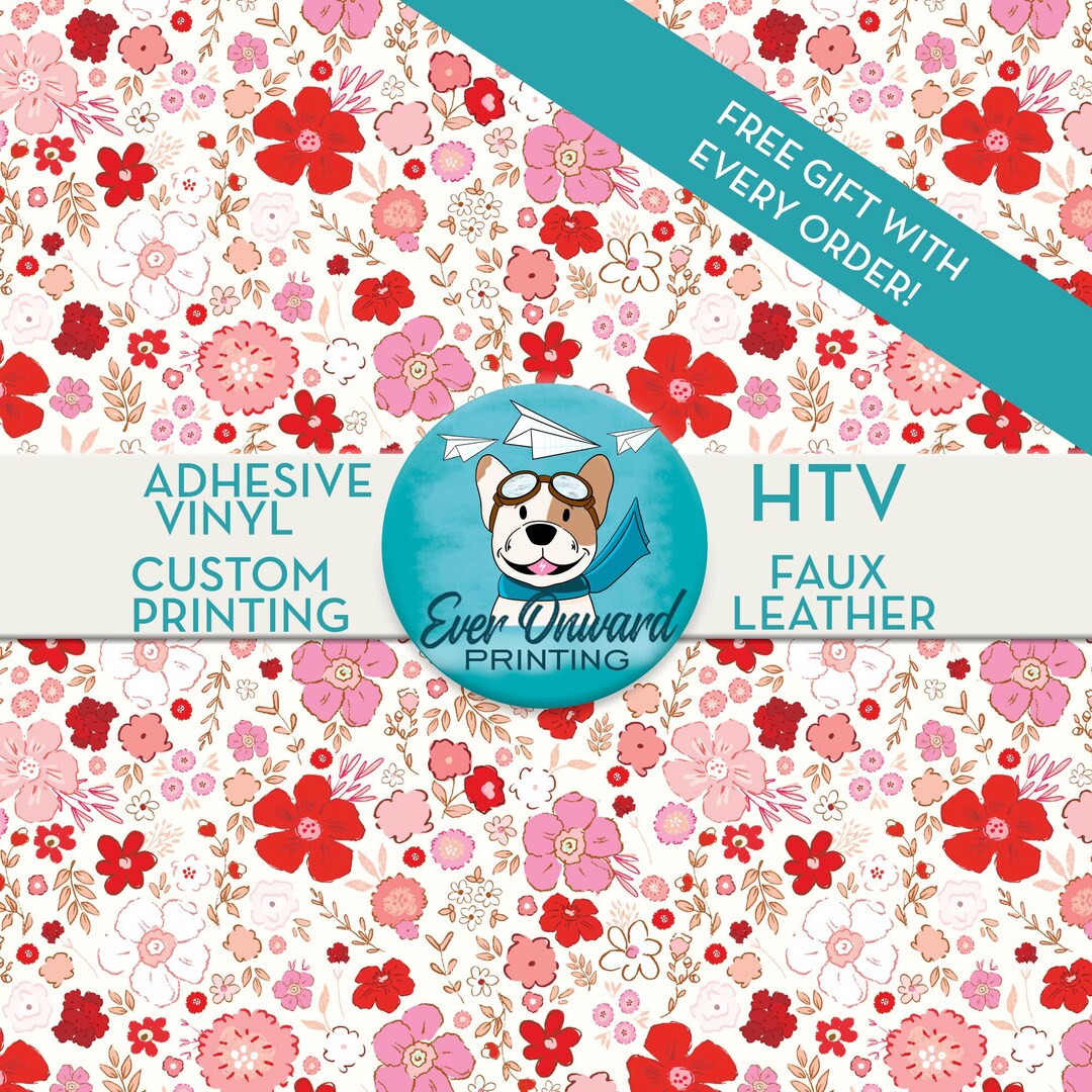 Pink and Red Garden Flowers Vinyl, HTV, Indoor Vinyl, Printed Vinyl ...