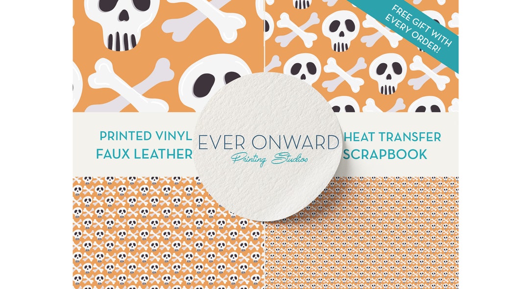 Halloween Skull Vinyl, HTV, Indoor Vinyl, Printed Vinyl, Patterned ...