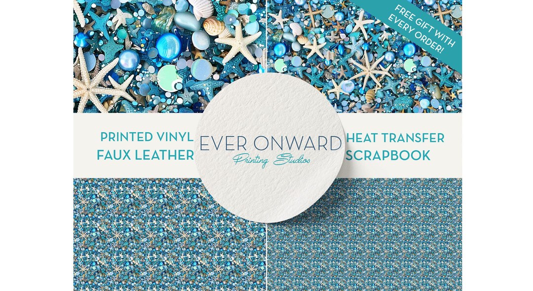 Ocean Shell Mix Vinyl, HTV, Indoor Vinyl, Printed Vinyl, Patterned ...