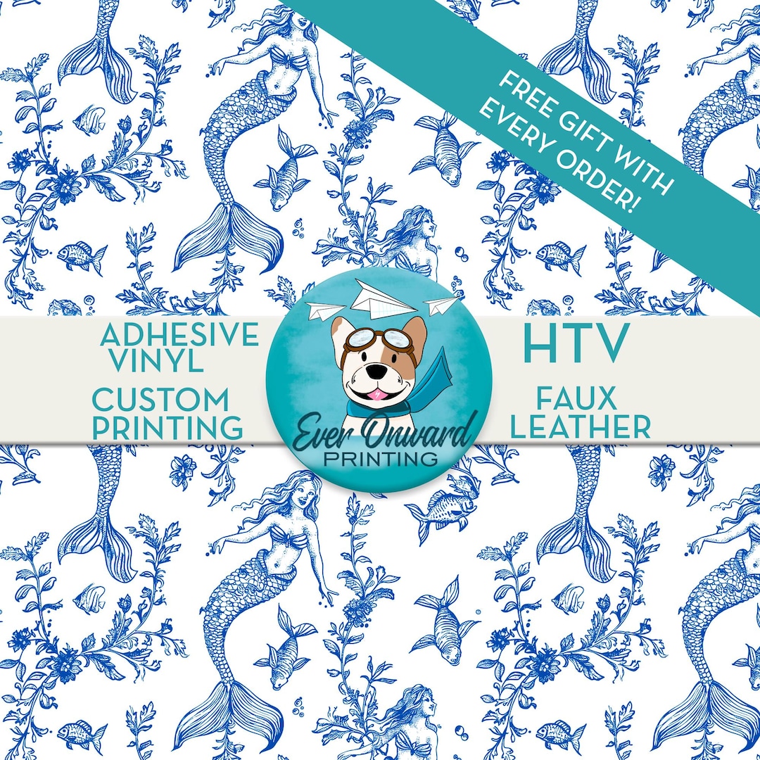 Toile Mermaid Vinyl, HTV, Indoor Vinyl, Printed Vinyl, Patterned Vinyl ...