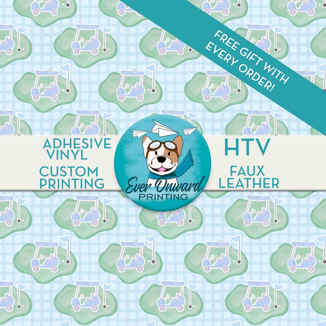 Blue Golf Cart Vinyl, HTV, Indoor Vinyl, Printed Vinyl, Patterned Vinyl ...