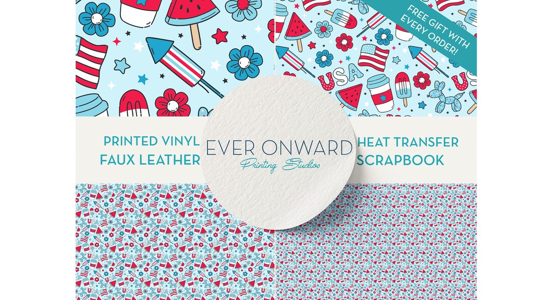 4th of July Vinyl, HTV, Indoor Vinyl, Printed Vinyl, Patterned Vinyl ...