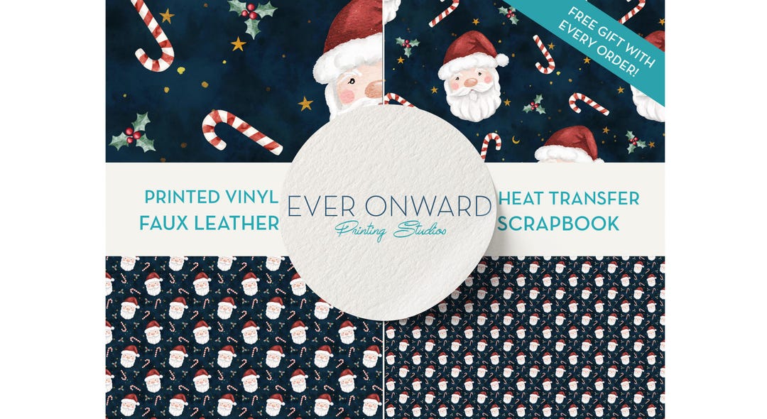 Christmas Santa Vinyl, HTV, Indoor Vinyl, Printed Vinyl, Patterned ...