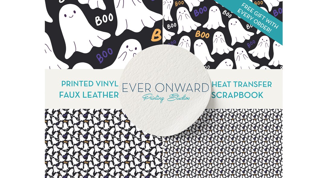 Halloween Ghosts Vinyl, HTV, Indoor Vinyl, Printed Vinyl, Patterned ...