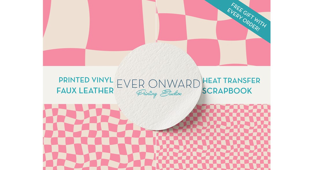 Pink Checkerboard Vinyl, HTV, Indoor Vinyl, Printed Vinyl, Patterned ...