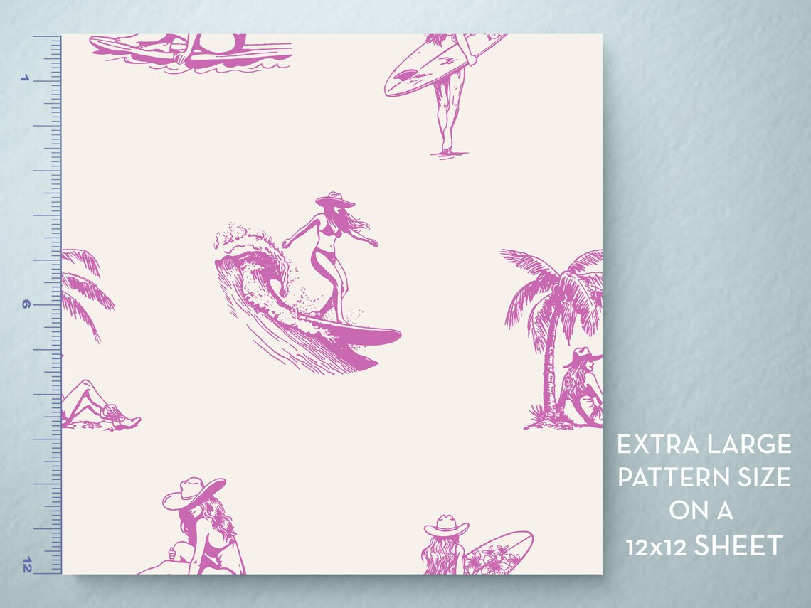 Surfing Cowgirl Vinyl, HTV, Indoor Vinyl, Printed Vinyl, Patterned ...